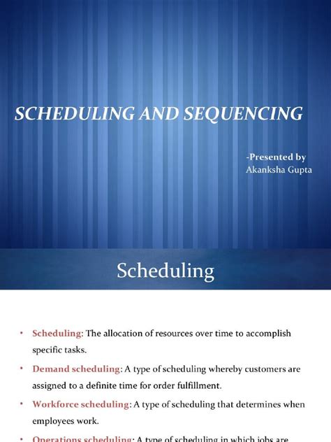 Scheduling And Sequencing Pdf
