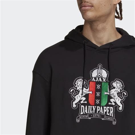 Ajax X Daily Paper Graphic Hoodie Black Football Shirt Culture