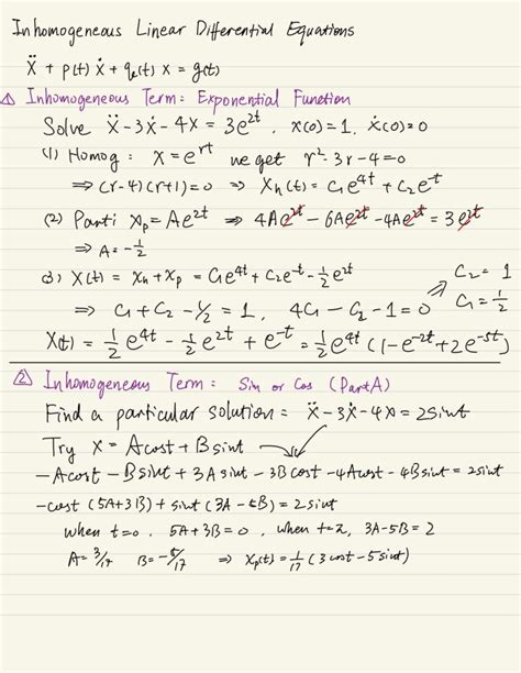 Inhomogeneous Linear Differential Equations KZHU Ai