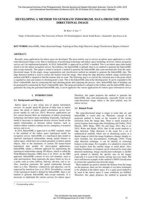 Pdf Developing A Method To Generate Indoorgml Data From The Omni