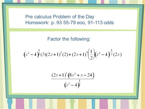 Pre Calculus Questions