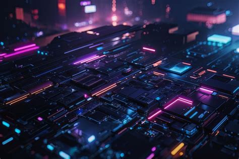 Premium Photo Cyberpunk Technology Grid Tech Texture