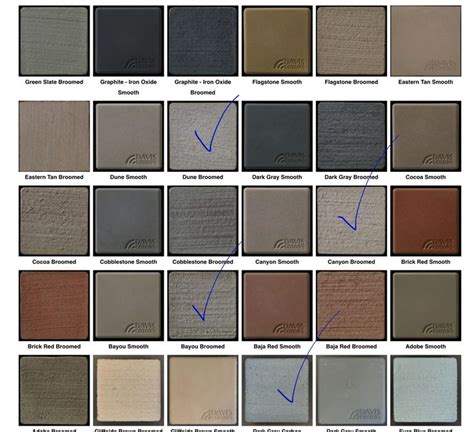Davis Colors Concrete Color Chart