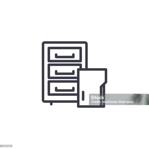 서류 선형 아이콘 개념입니다 서류 선 벡터 기호 상징 그림 채움에 대한 스톡 벡터 아트 및 기타 이미지 채움 캐비닛 3차원 형태 Istock