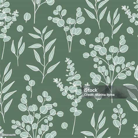 손으로 그린 유칼립투스 가지 원활한 패턴 벡터 낙서 일러스트레이션 라인아트에 대한 스톡 벡터 아트 및 기타 이미지 라인아트 유칼립투스 0명 Istock