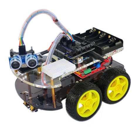 Probots Multi Functional 4 Wheel Drive Robot Car Chassis Kit UNO R3 With Remote Control