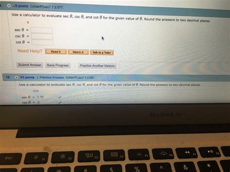 Solved Use A Calculator To Evaluate Sec Theta Csc Theta Chegg