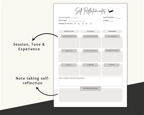Self Reflection Form Self Reflection Journal Printable Template Self