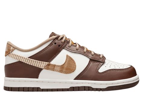 Nike Dunk Low Leather Plaid Brown Gs Fv3653 191 Raffles And Release Date