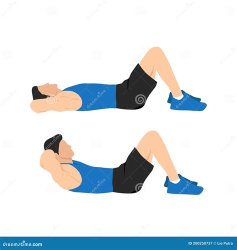 Man Doing Crunches Abdominals Exercise Stock Vector Illustration Of Male Exercise 200250737