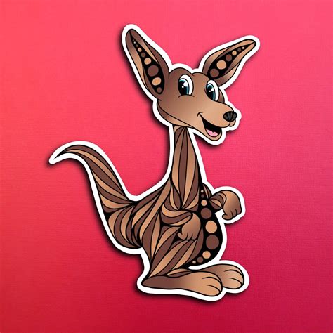 Katalina The Kangaroo Waterproof Sticker Zenspire Designs