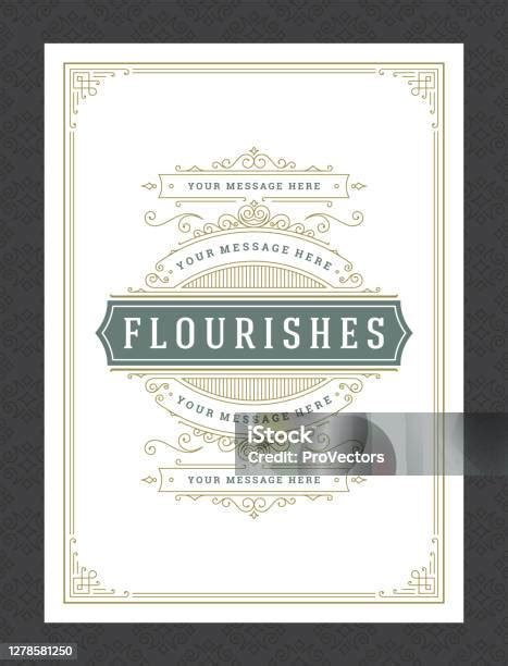 빈티지 장식 인사말 카드 캘리모트 화려한 소용돌이와 비네팅 프레임 디자인 벡터 템플릿 장서표에 대한 스톡 벡터 아트 및 기타 이미지 장서표 결혼식 골동품 Istock