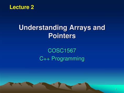 ppt understanding arrays and pointers powerpoint presentation free
