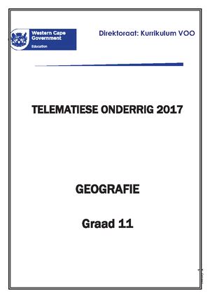 Geografie Graad 11 Hersieningsmateriaal Kwartaal 1 2021 Graad 1 1