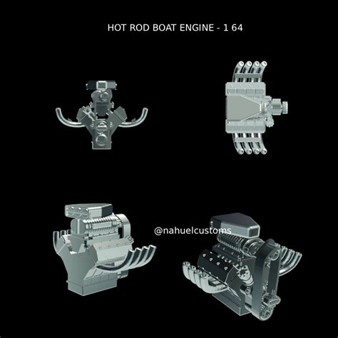🥵 Hot Rod Boat Engine 1 64・ Stl File For 3d Printing・cults