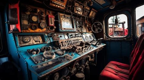 Premium Photo Old Train Cab Driver Cockpit Aigenerated