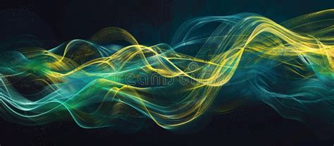 A Dark Background With Swirling Lines Of Yellow And Teal Energy Representing The Concept Of Ai