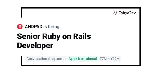 Senior Ruby On Rails Developer Andpad Tokyodev