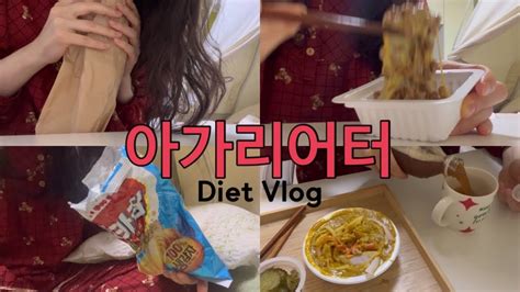 아가리어터 일상 Vlog 말로만 하는 비만 다이어트 24시간 먹방 브이로그 Youtube