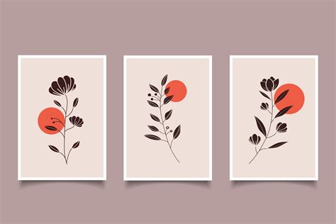 Abstract Modern Botanical With Abstract Organic Shapes For Wall Art Printablehome Decoration