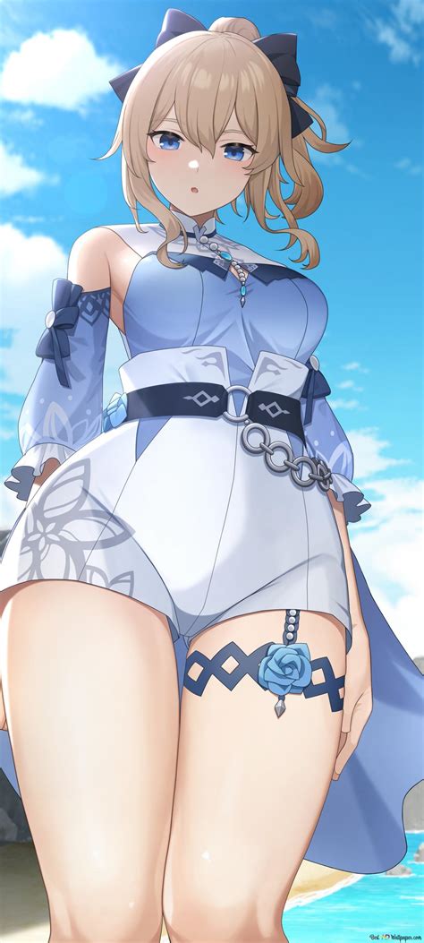 Beautiful Lady Barbara At Beach Genshin Impact K Wallpaper Download