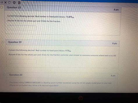 Solved Хc В Question 18 8 pts Convert the following Chegg com