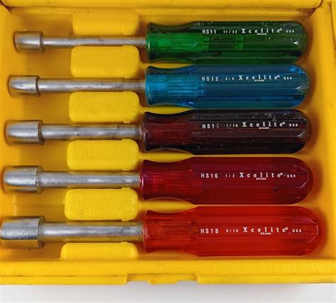 Vintage Xcelite Sae Nut Driver Set 10pc 3 16 9 16 Hollow Shaft Gc Usa Ebay
