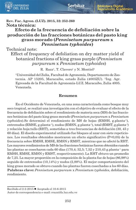 Pdf Effect Of Frequency Of Defoliation On Dry Matter Yield Of