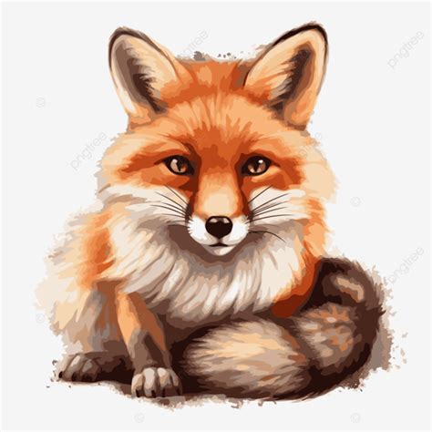 현실적인 여우 벡터 흰색 배경 만화 옆에 앉아 있는 여우의 스티커 클립 아트 그림 상표 클립 아트 Png 일러스트 및 벡터 에 대한 무료 다운로드 Pngtree