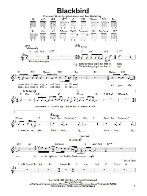 Blackbird By The Beatles Easy Guitar Guitar Instructor