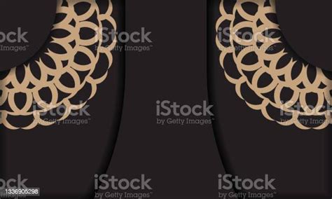 고급스러운 빈티지 장식품과 로고를 위한 장소가 있는 블랙 백 빈티지 장식이있는 엽서 인쇄 디자인을위한 템플릿 0명에 대한 스톡