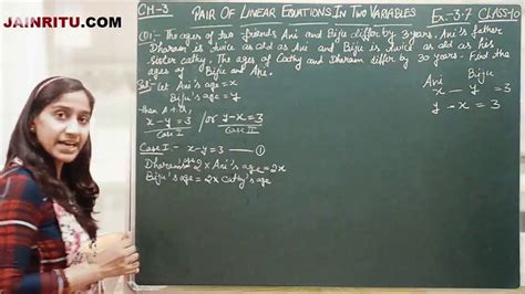 day80 q1 ex 3 7 ch 3 pair of linear eq in two variables maths