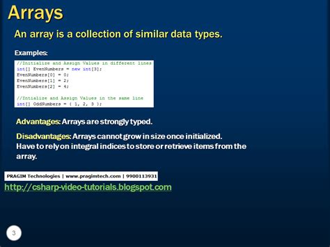Sql Server Net And C Video Tutorial Part 8 Arrays In C