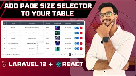 Laravel 12 React Pagination Upgrade 🚀 Add Rows Per Page Selector With