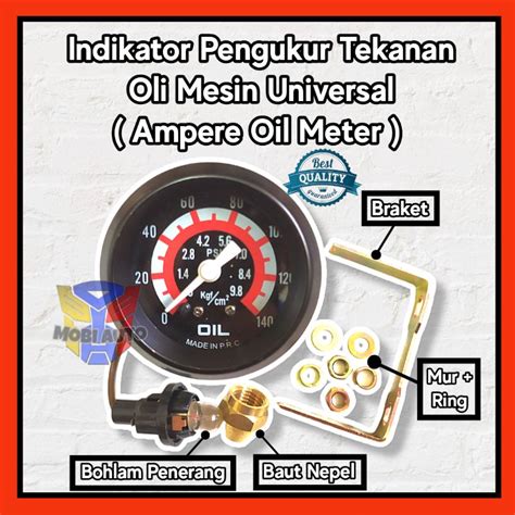 Jual Ampere Amper Meter Oli Oil Meter Indikator Pengukur Tekanan Oli Mesin Shopee Indonesia