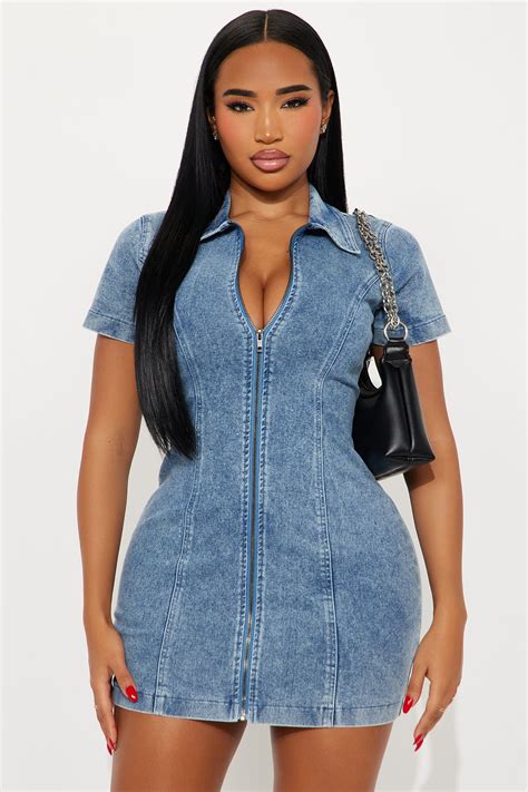 Gabby Denim Mini Dress Denim Fashion Nova