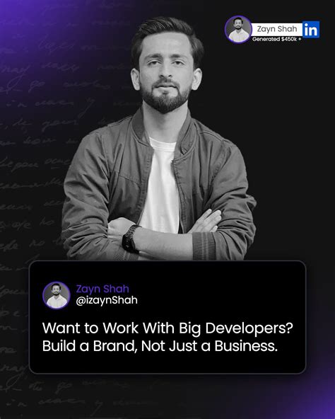 Want To Work With Big Developers Build A Brand Not Just A Business 🏗