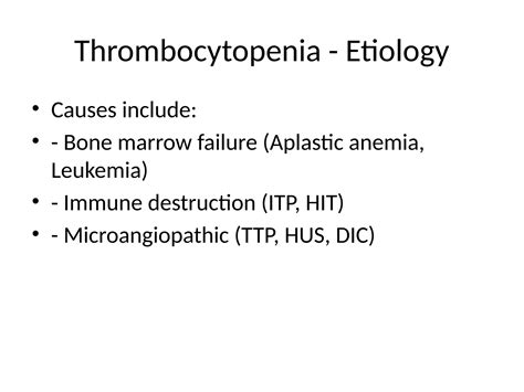 Thrombocytopenia Acute And Chronic Leukemias Bleeding And Clotting