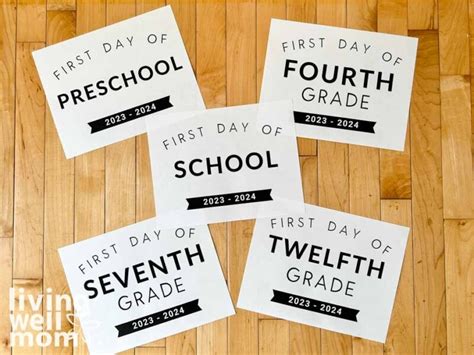 Free Printable First Day Of School Signs For All Grades 2023 2024