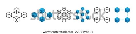 blockchain icon set block validation blockchain stock vector royalty