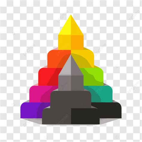 هيكل هرمي ملون على خلفية بيضاء المتجه أيقونة ملونة مبسطة للتوحيد على