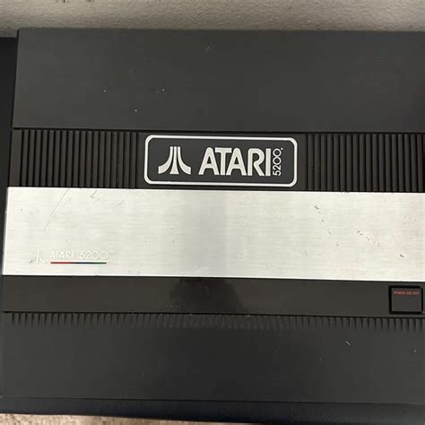 Atari 5200 Cartridge Slot Dust Cover Black And Silver Logo And Text