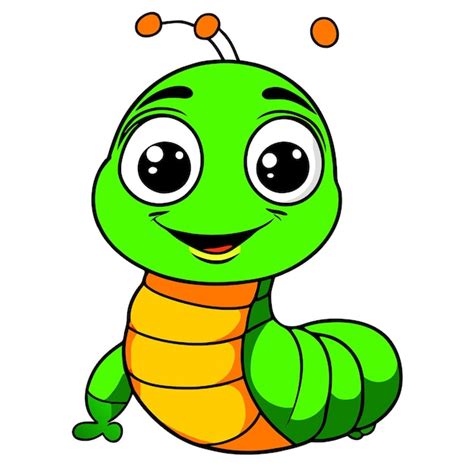 Premium Vector Cute Caterpillar Larva Grub Maggot Hand Drawn Flat Stylish Cartoon Sticker Icon