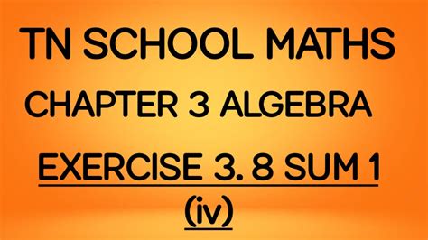 Tn Samacheer Maths Algebra Factorisation Using Synthetic Division