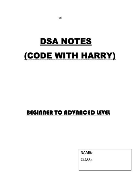 Whole Dsa Notes Made By Me Pdf Pointer Computer Programming