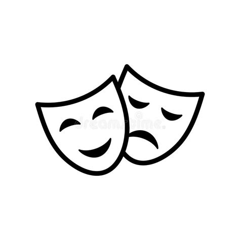 Theatrical Mask Icon Theater Or Actor Symbol Art Or Cinema Pictogram