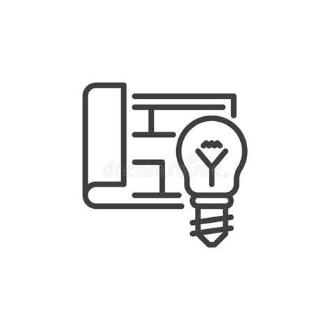 Solution Architecture Line Icon Stock Vector Illustration Of Lamp