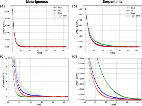 The Average Lineal Path Functions L Calculated From Real Blue