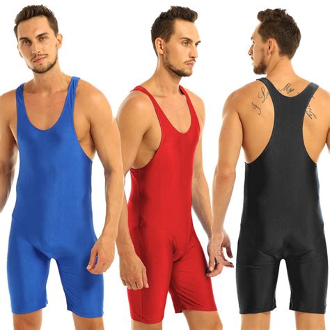 Mens One Piece Modified Singlet Underwear Boxer Briefs Sport Bodysuit