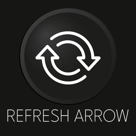 Premium Vector Refresh Arrow Minimal Vector Line Icon On D Button Isolated On Black
